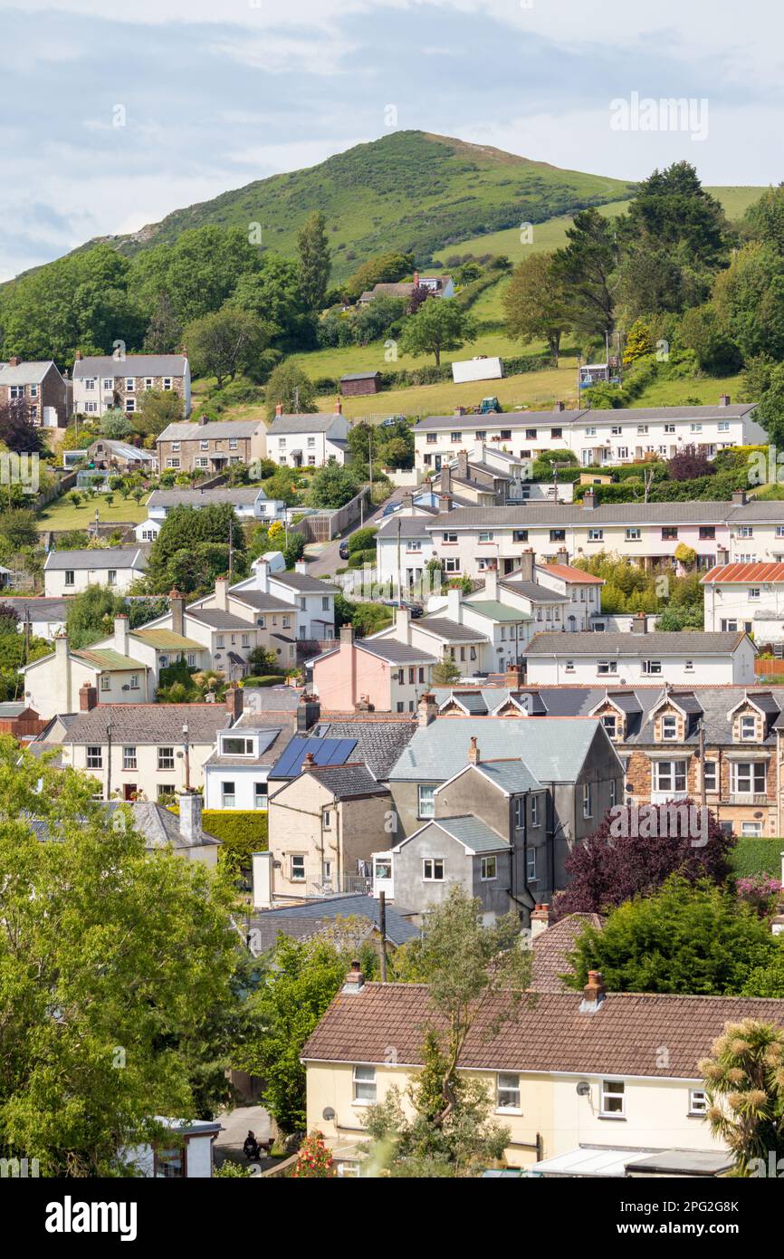Aerial view of Combe Martin, Ilfracombe, North Devon, UK Stock Photo ...
