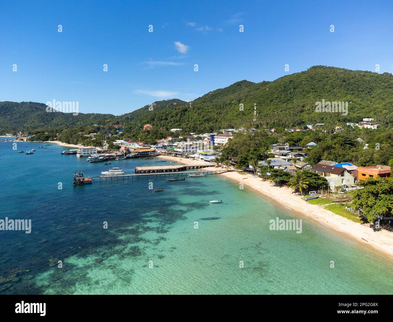 Ko Tao, Thailand: Aerial view of the Ko Tao island in the Gulf of ...