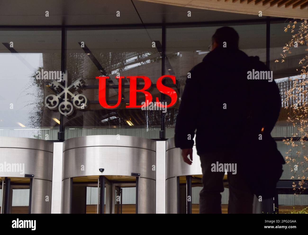 London, England, UK. 20th Mar, 2023. General view of UBS UK offices in ...