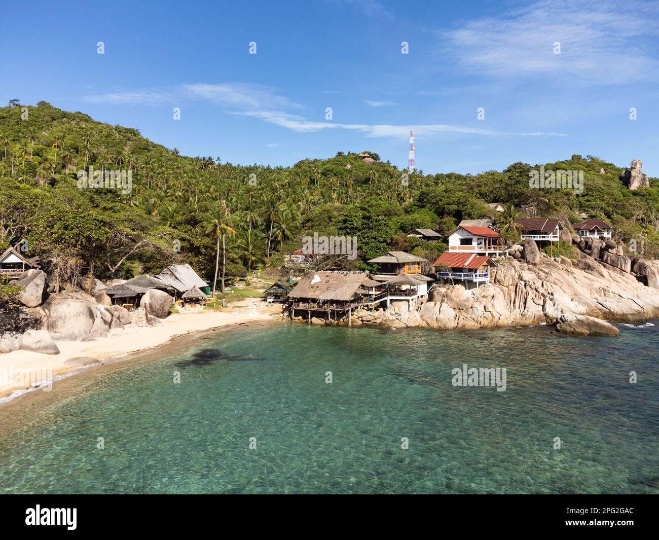 Ko Tao, Thailand: Aerial view of the Ko Tao island in the Gulf of ...