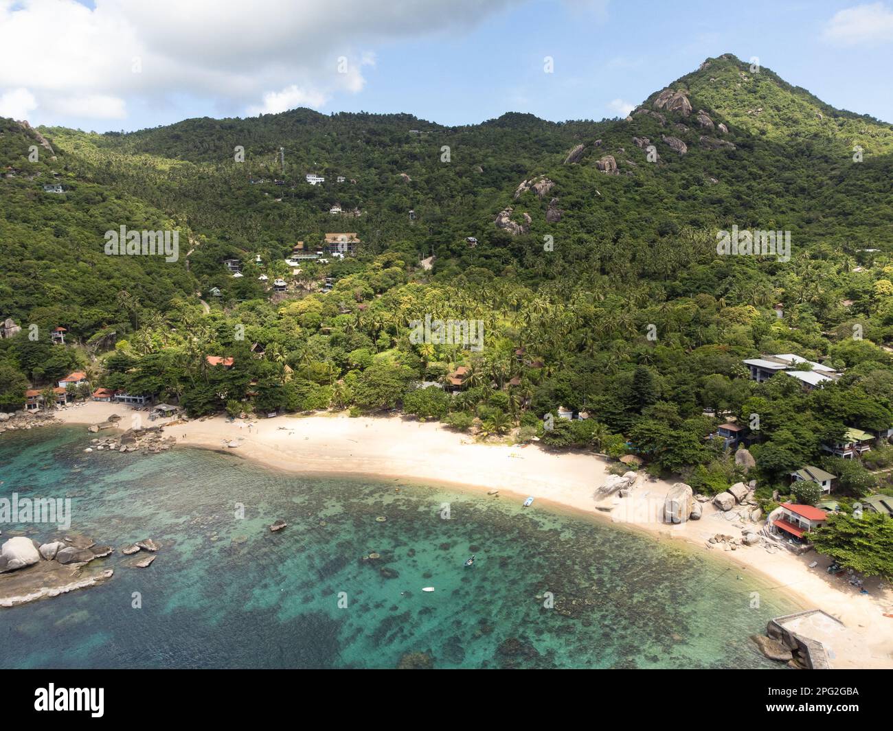 Ko Tao, Thailand: Aerial view of the Ko Tao island in the Gulf of ...