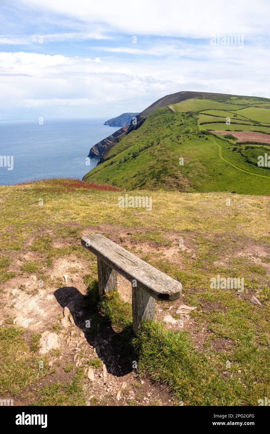 Seat near Hangman Point, Combe Martin, Ilfracombe, North Devon, UK ...