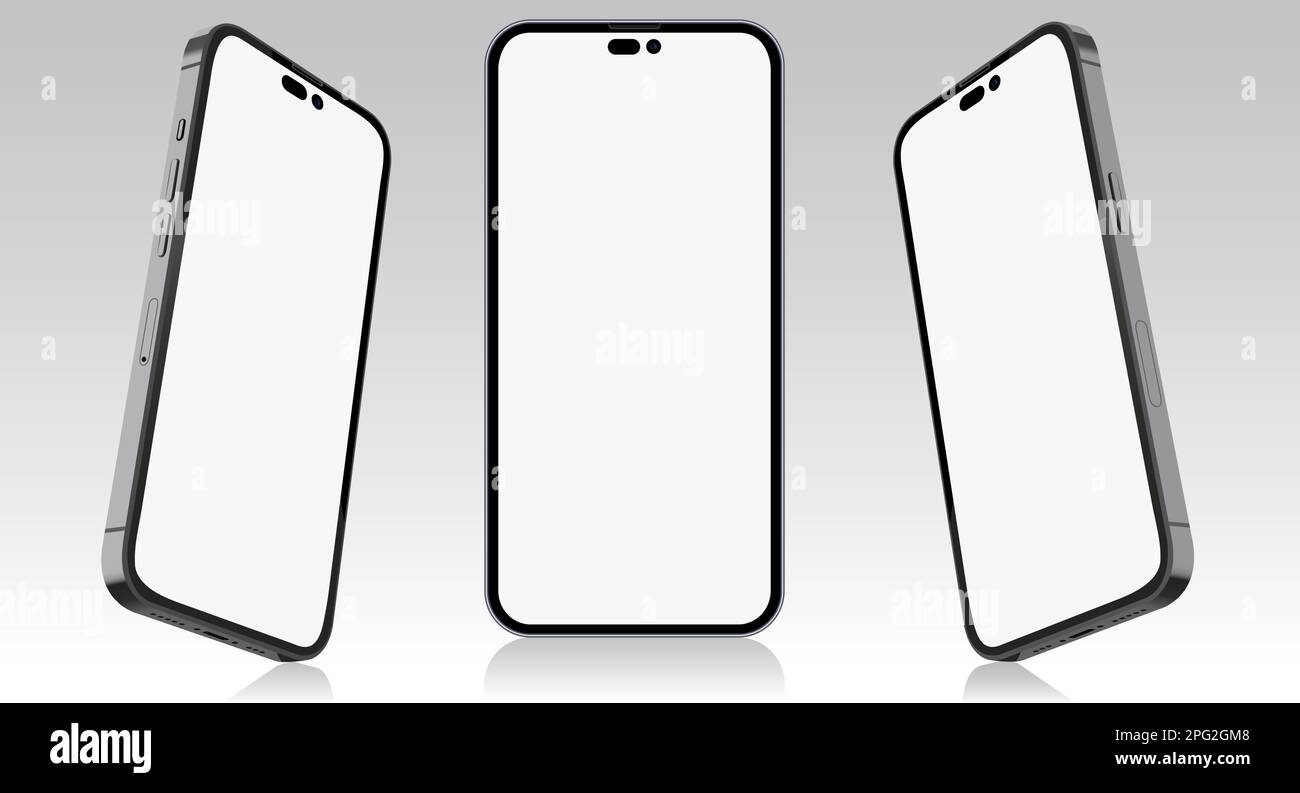 Smartphone blank screen, phone mockup. Template for infographics or ...