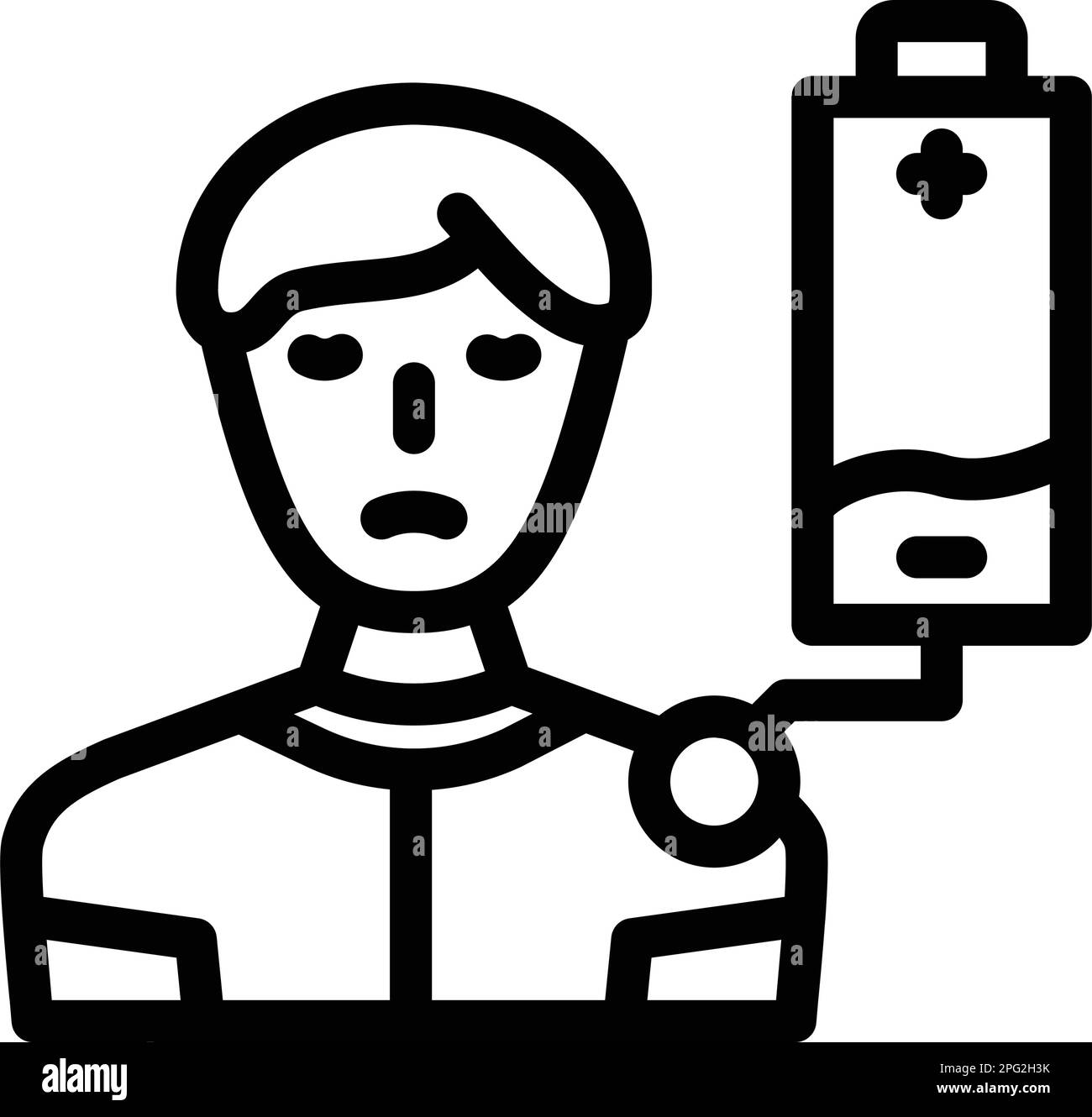 tired person stress headache line icon vector illustration Stock Vector ...