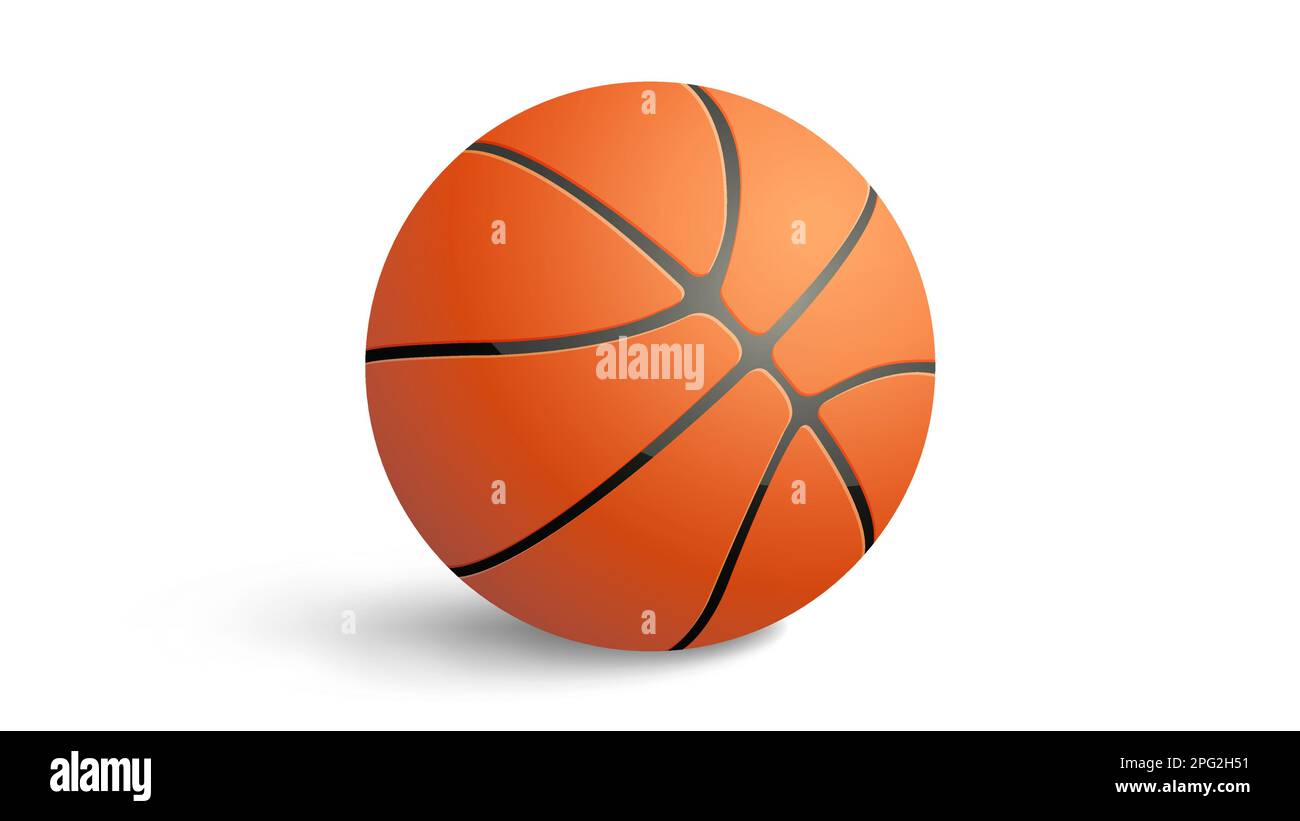 Orange Basketball Ball with Shadow. Realistic Vector Illustration ...