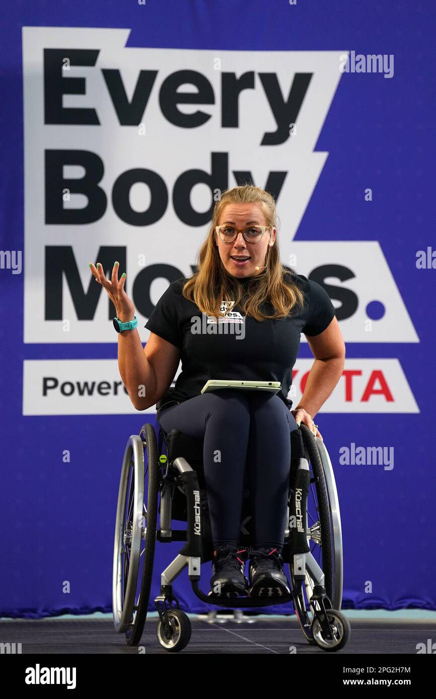 Paralympic gold medallists Hannah Cockroft during a press conference at ...