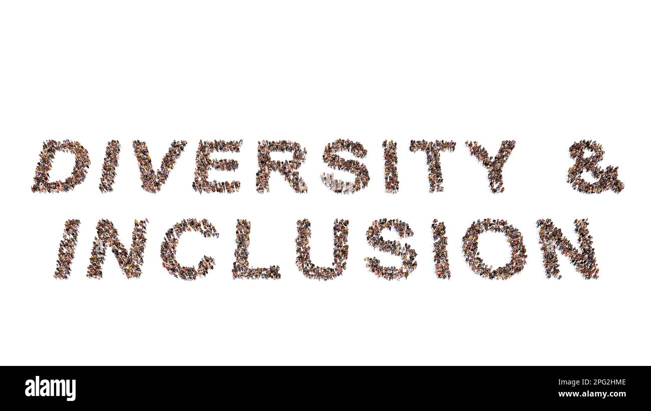 Concept conceptual large community of people forming DIVERSITY ...
