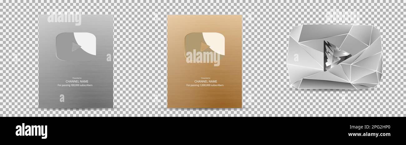 Gold, Silver and Diamond Play Button Award for the number of ...