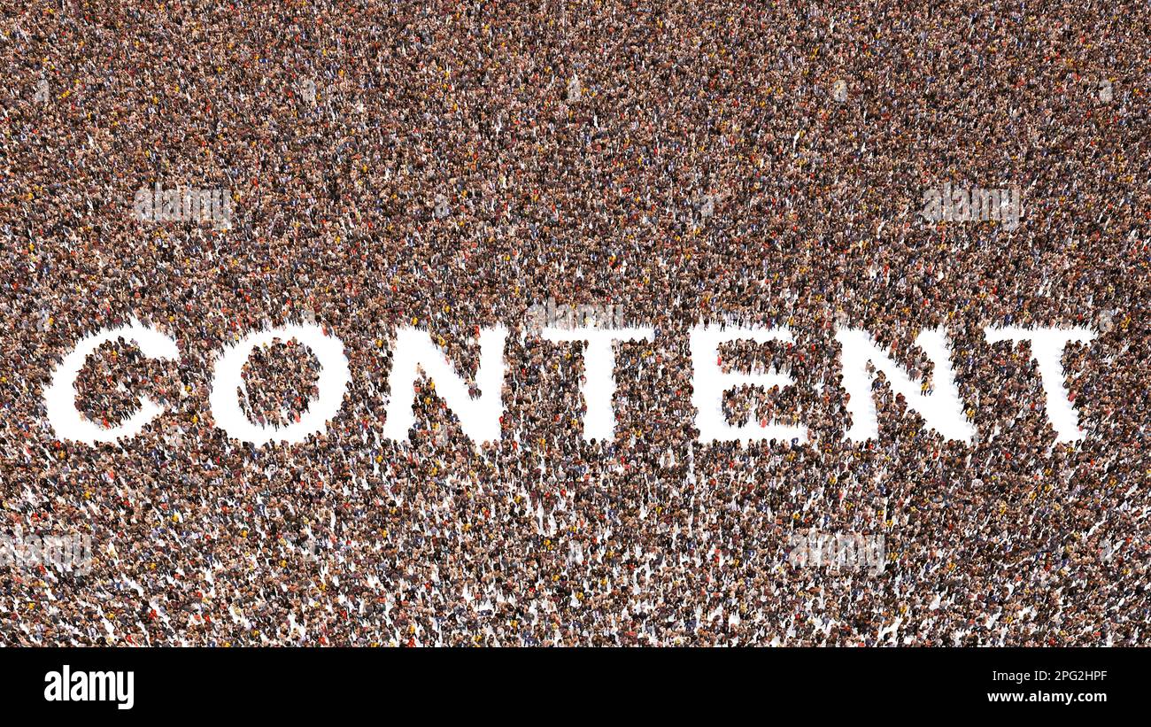 Concept or conceptual large community of people forming the word ...