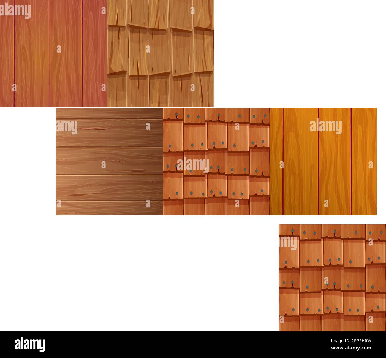 Set wooden material, textured surface wood comic background in cartoon ...