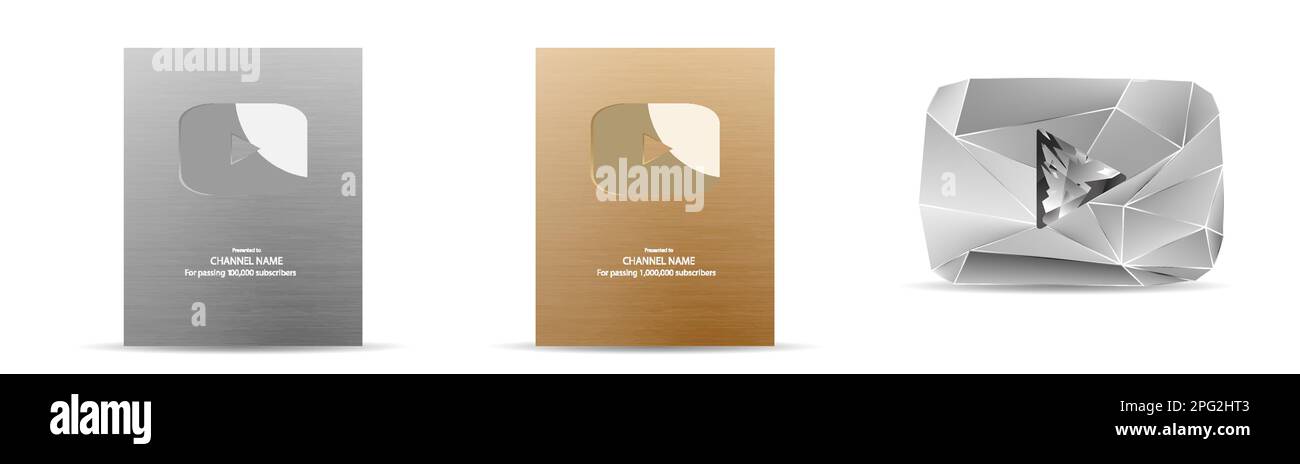 Gold, Silver and Diamond Play Button Award for the number of ...