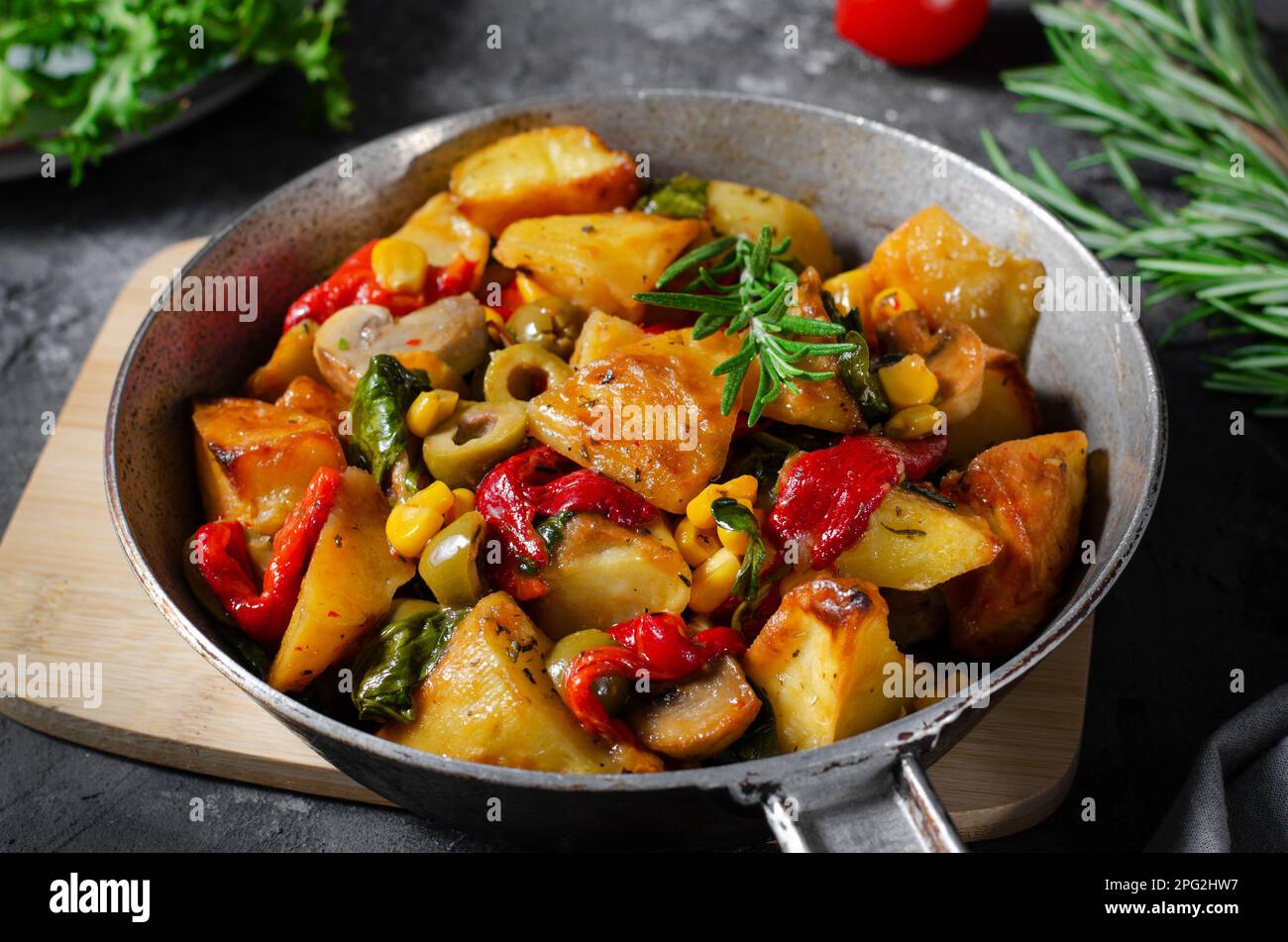 Potato Vegetable Stew, Cooked Vegetables, Healthy Vegetarian Meal on ...