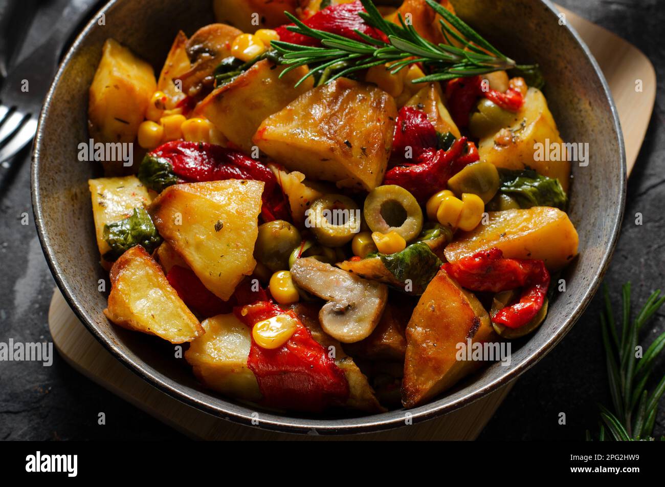 Potato Vegetable Stew, Cooked Vegetables, Healthy Vegetarian Meal on ...