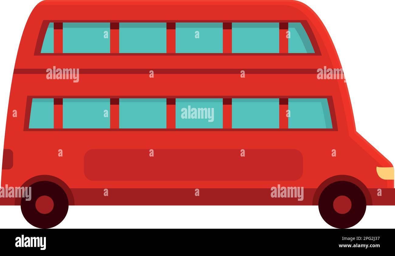 Double london bus icon cartoon vector. Red decker. Uk tourist Stock ...