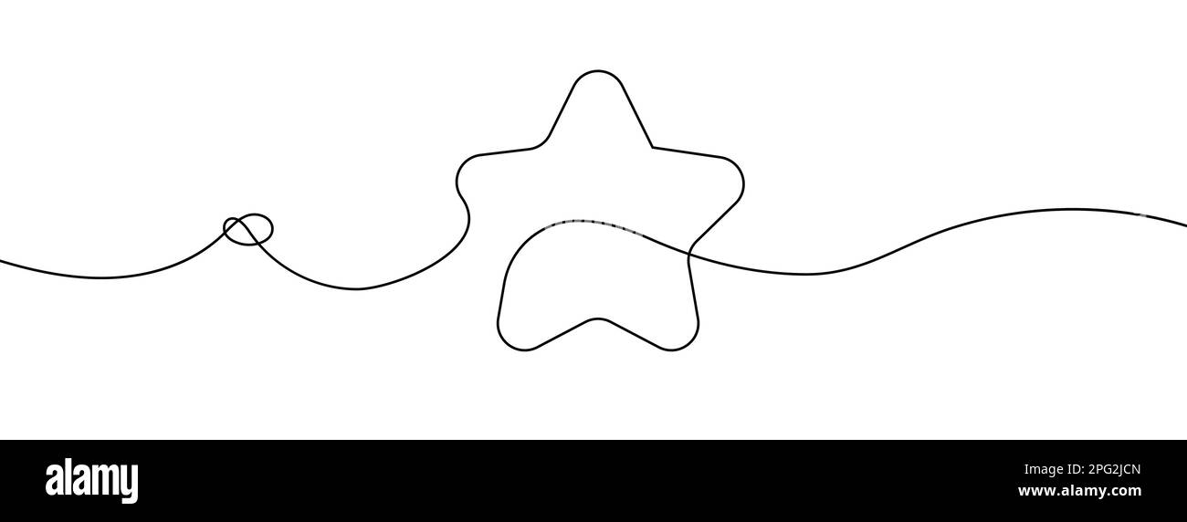 Star icon line continuous drawing vector. One line star icon vector ...