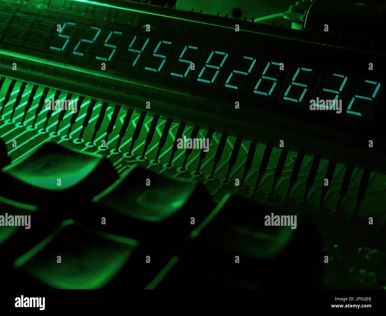 Technology and electronics concept. Electronic scoreboard with numbers ...