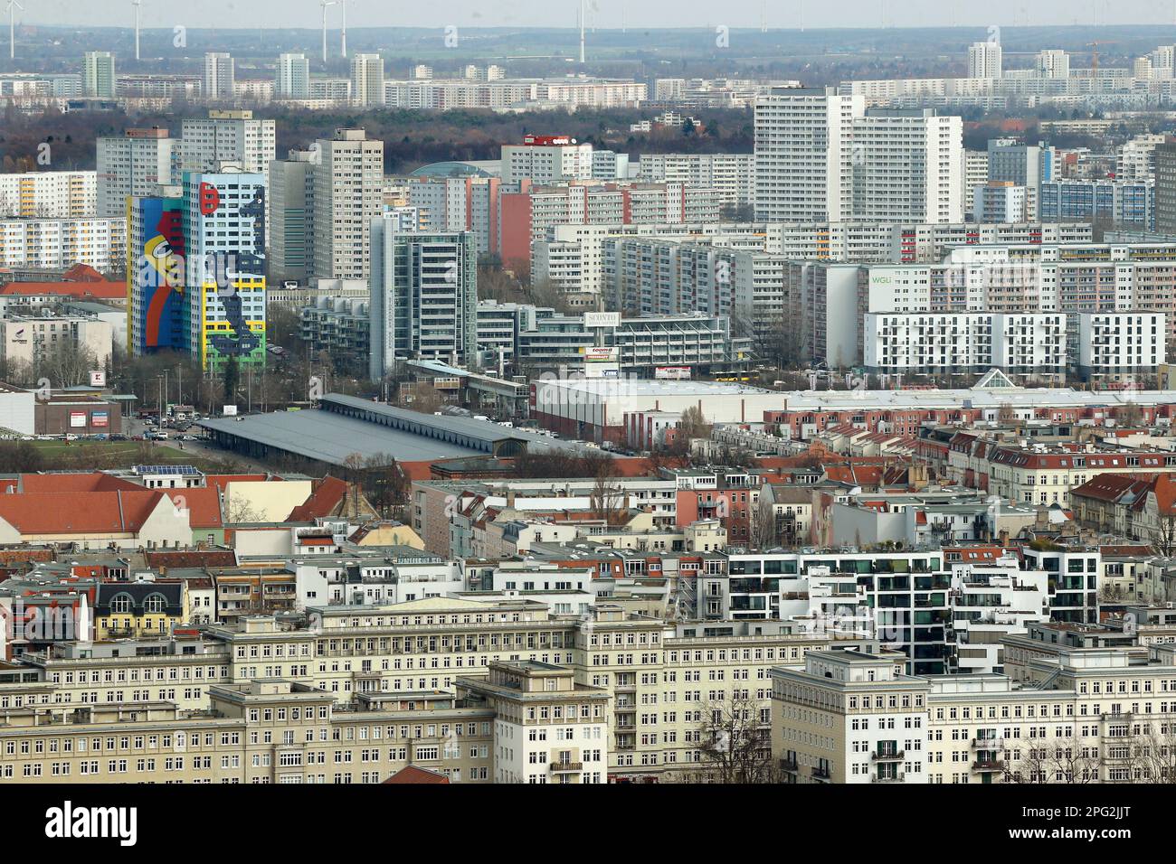 Berlin, Germany. 17th Mar, 2023. View from the 35th floor of the EDGE ...