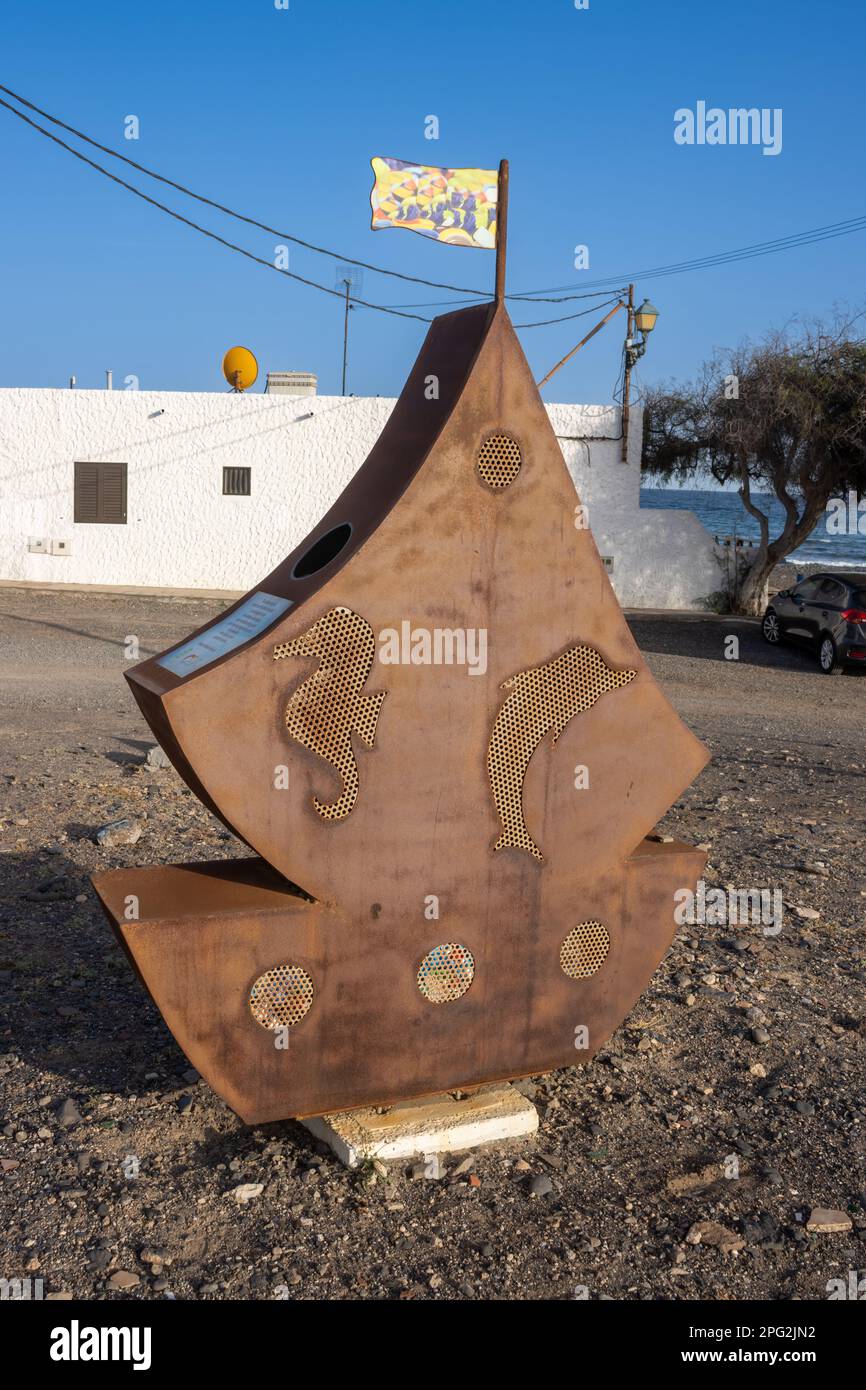 Creative rubbish bin, made of metal in a shape of sailing boat. Made ...