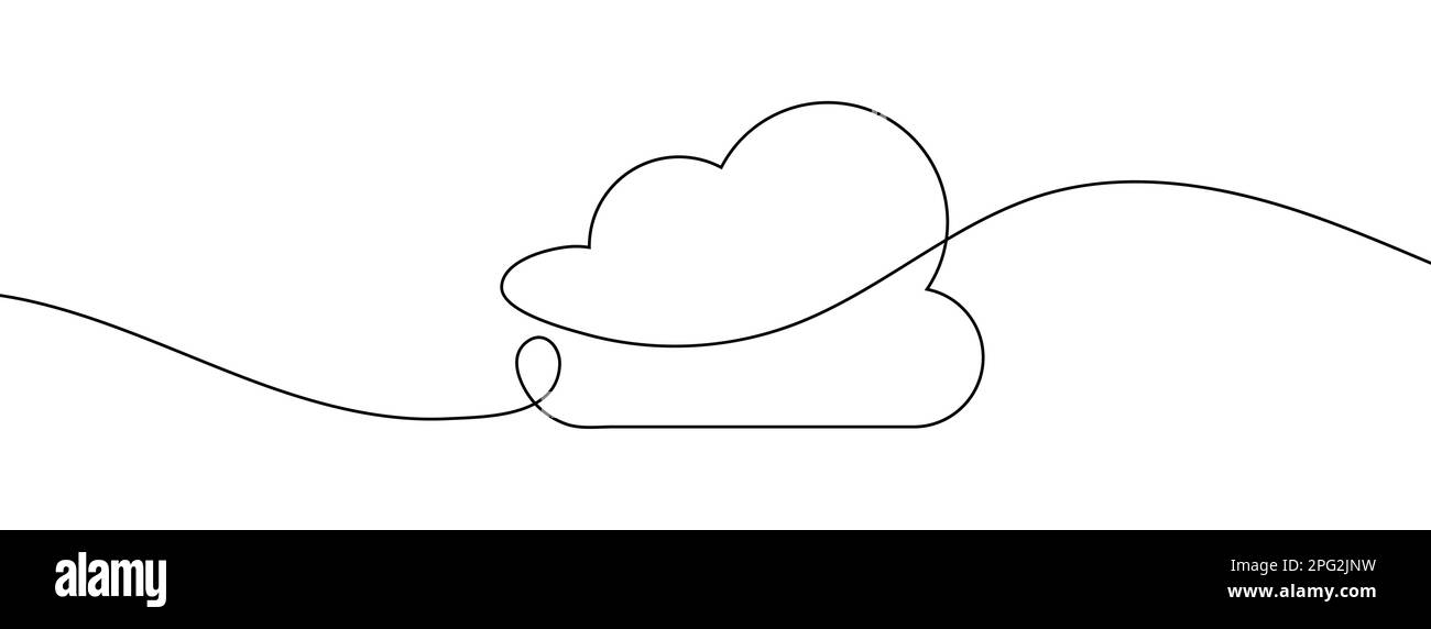One line cloud icon. Continuous line. Vector illustration Stock Vector ...
