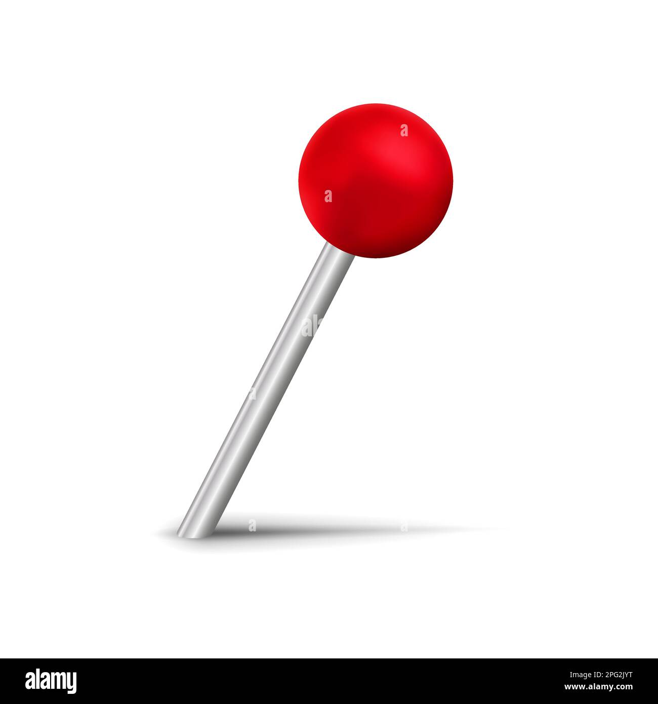 Red pin icon. Attach button on needle, pinned office thumbtack and ...