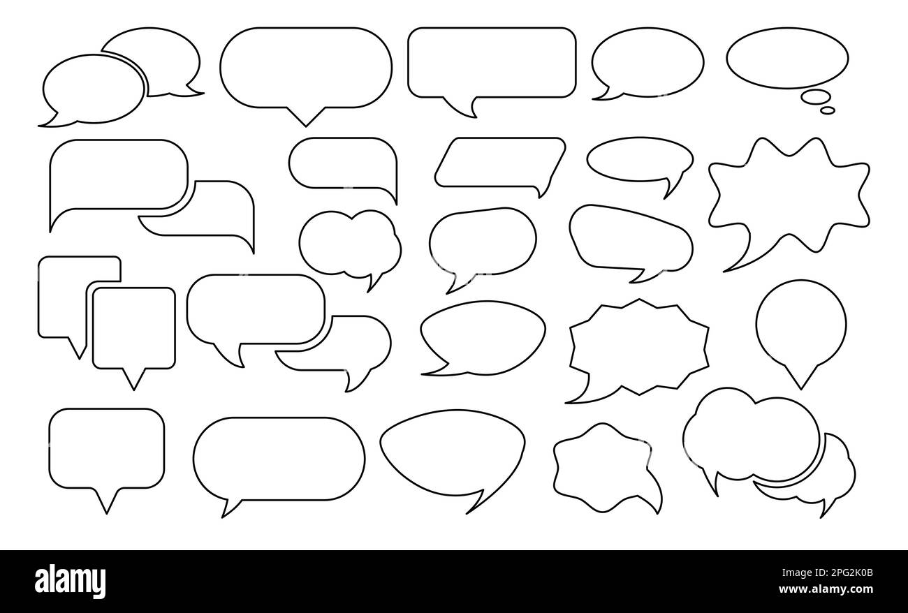 Set of Chat Message Bubbles Vector Icon. Communication icons. Talk ...