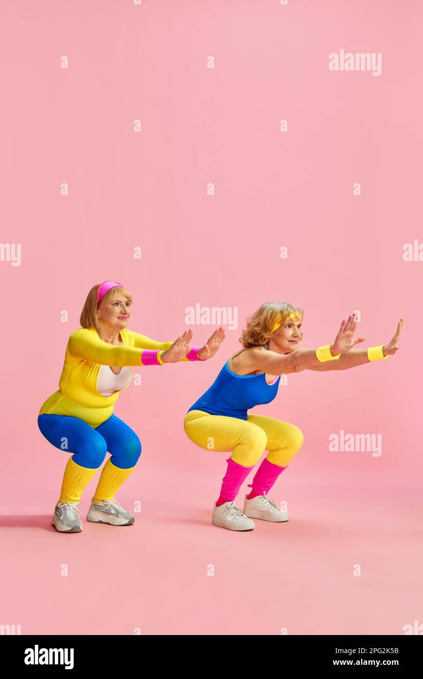 Mature woman doing squats hi-res stock photography and images - Alamy