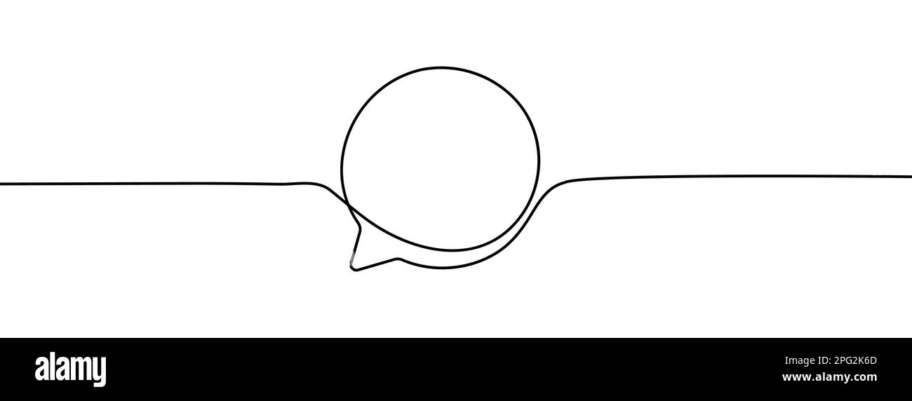 Continuous one line drawing of speech bubble. Message vector illustration Stock Vector Image ...