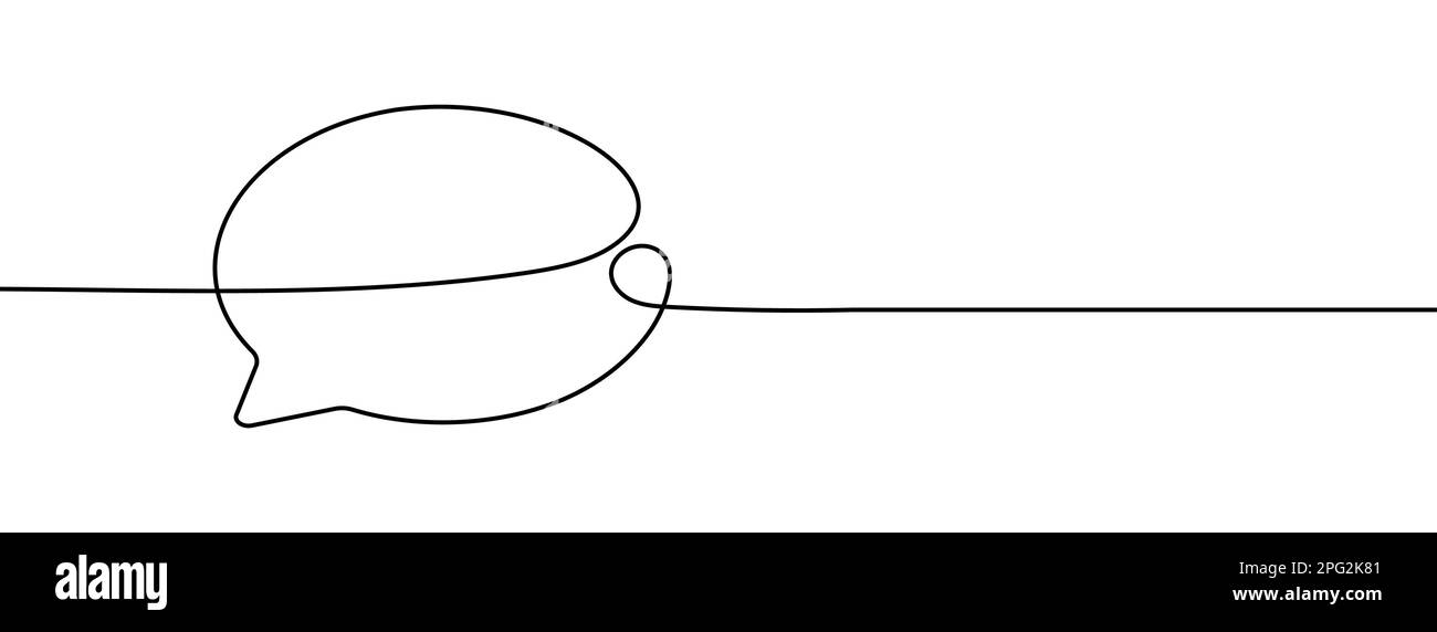 Continuous one line drawing of speech bubble. Message vector illustration Stock Vector Image ...