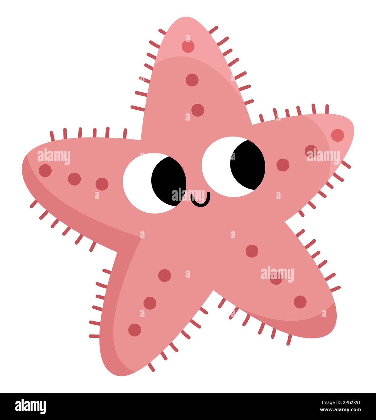 Vector starfish icon. Under the sea illustration with cute funny star ...