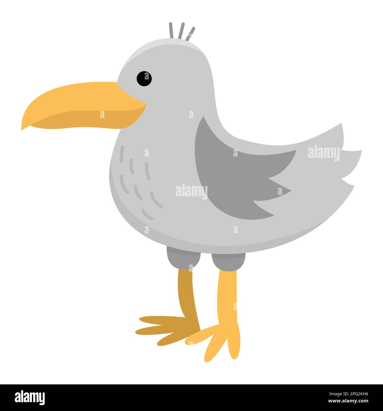 Vector seagull icon. Under the sea illustration with cute funny ocean ...