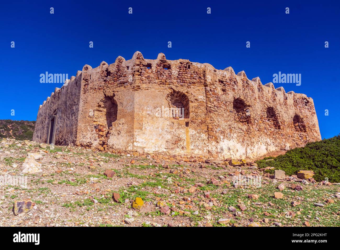 Ancient Monument atop Cliff in El Haouaria, Tunisia - North Africa ...