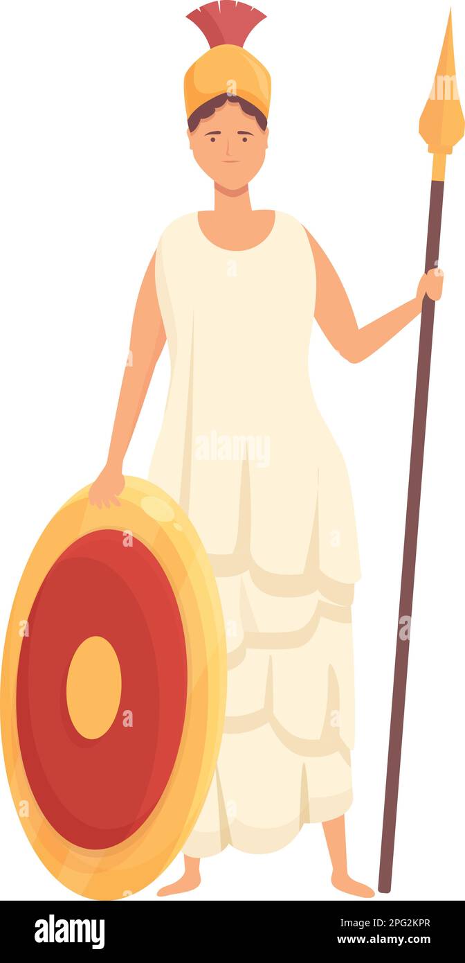 Athena icon cartoon vector. Greek god. Vesta atlas Stock Vector Image ...