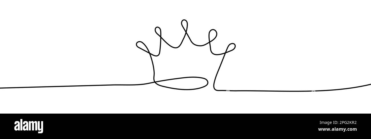 Crown one line vector illustartion Stock Vector Image & Art - Alamy