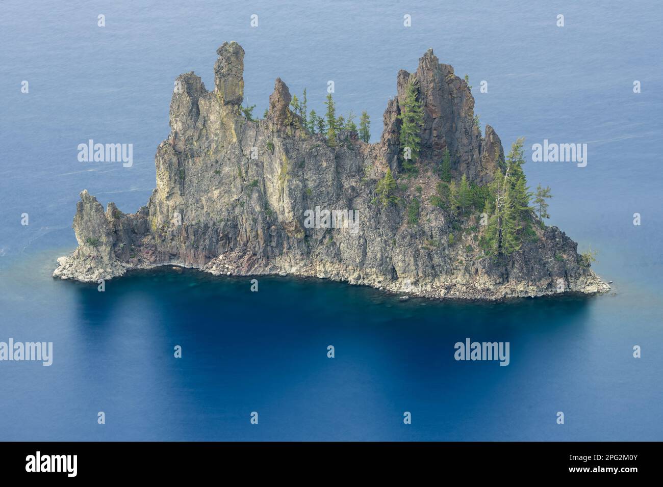 Phantom Ship Island Stands Strong In The Bright Blue Waters of Crater ...