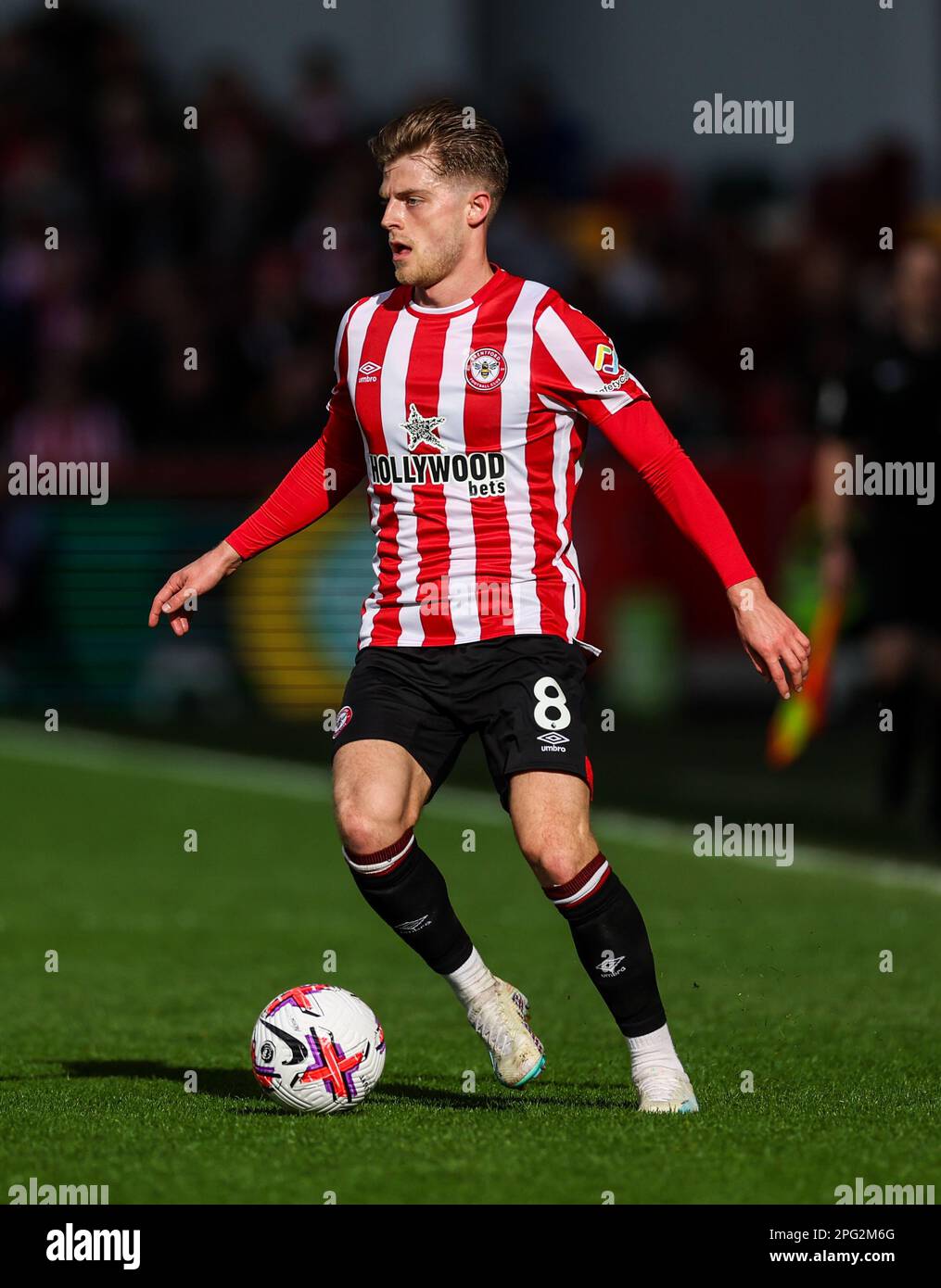 Brentford's Mathias Jensen during the Premier League match at Gtech ...