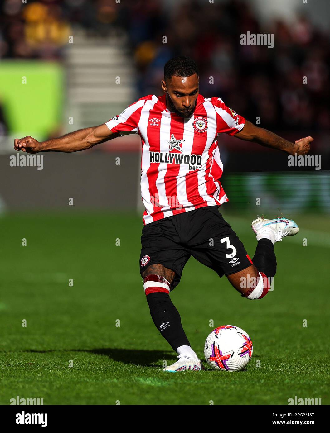 Brentford's Rico Henry during the Premier League match at Gtech ...