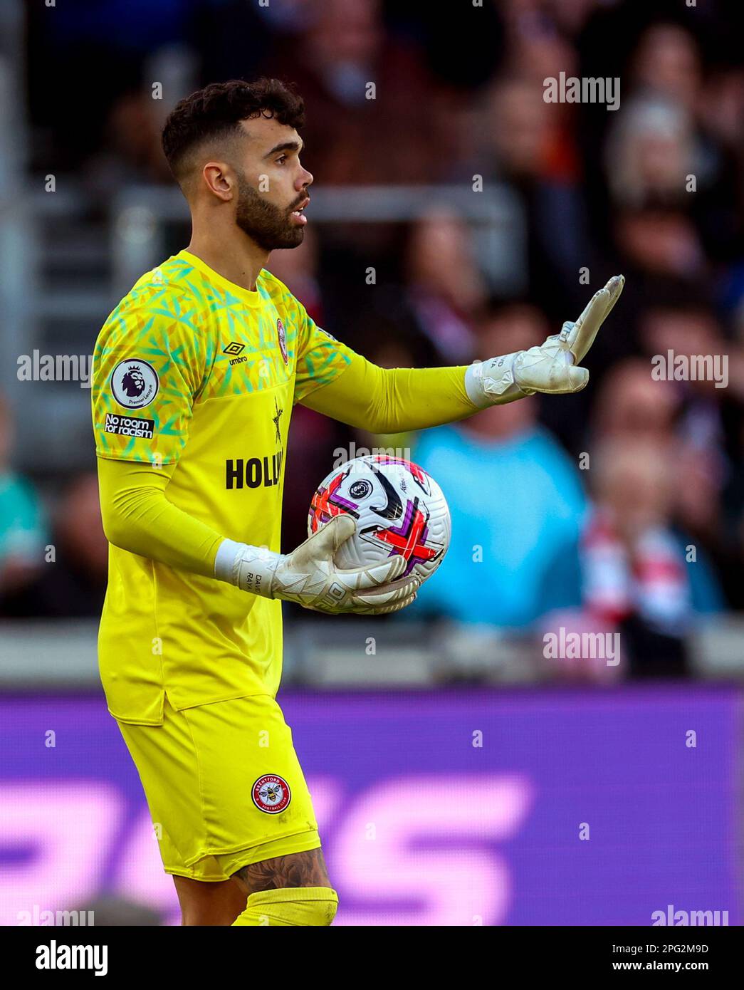 Brentford goalkeeper David Raya during the Premier League match at Gtech Community Stadium ...