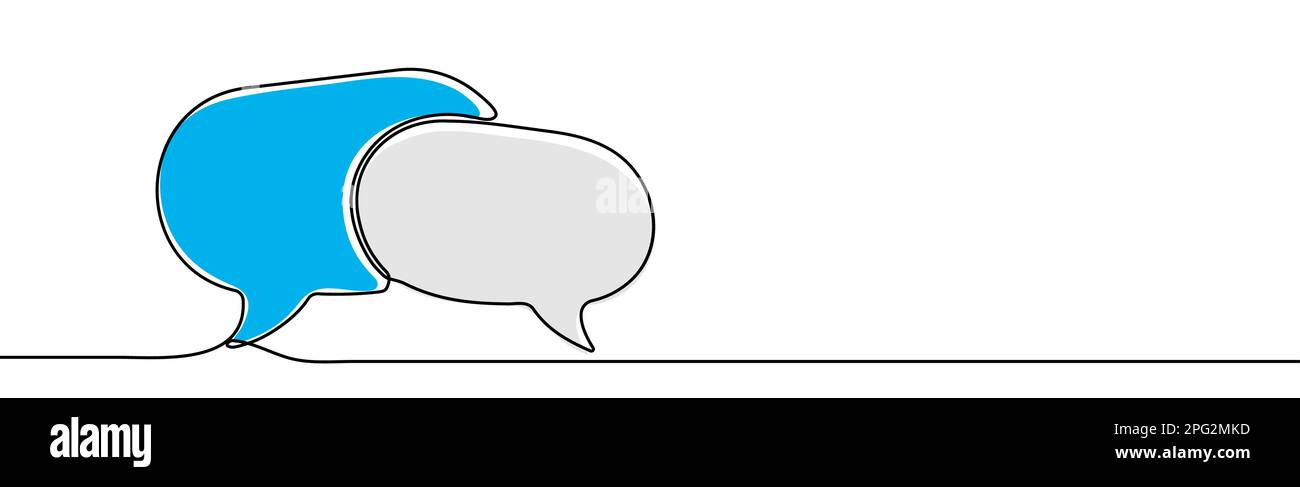 Continuous One Line Drawing Of Speech Bubble Vector Illustration Stock Vector Image And Art Alamy