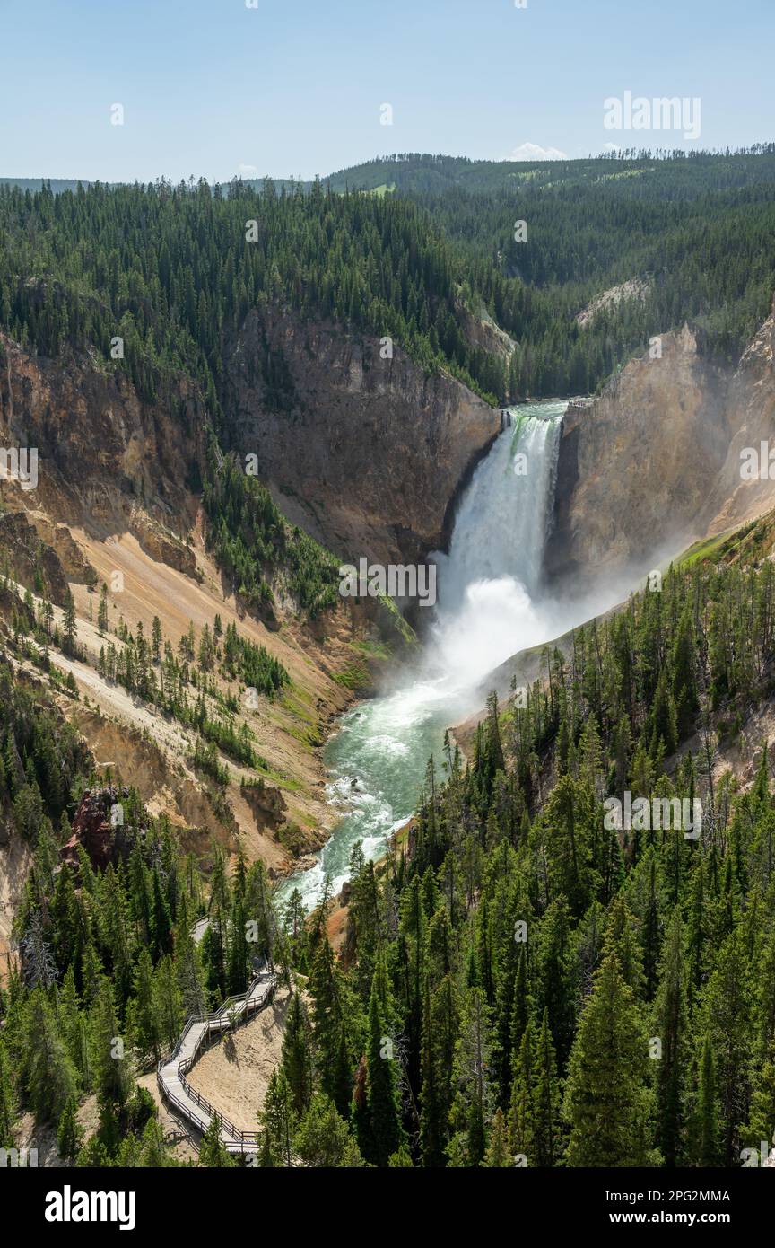 Red Rock Point Sits Below The Lower Falls Of The Yellowstone Stock ...
