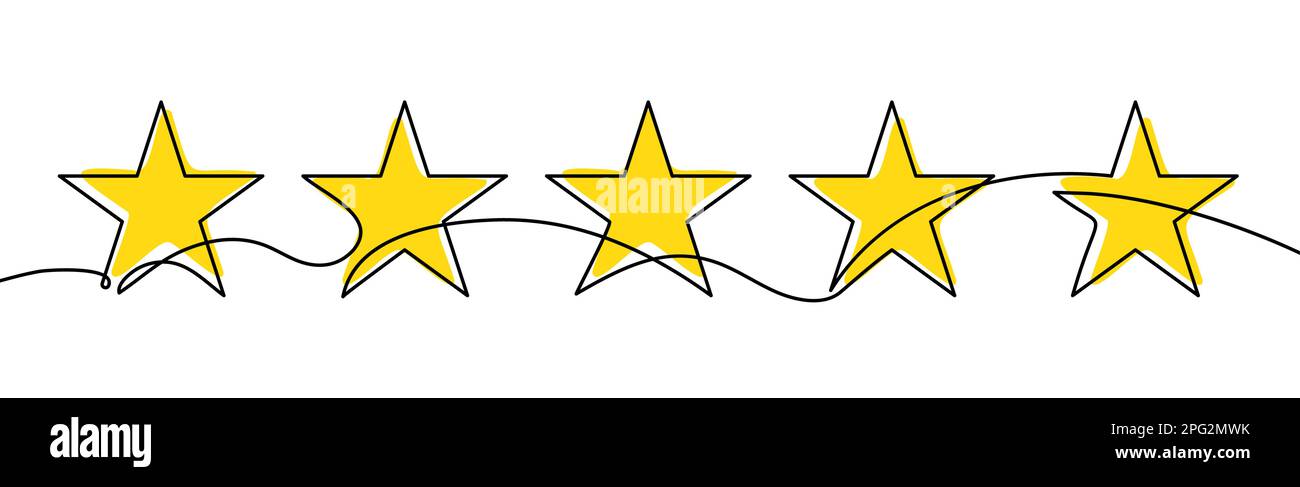 Five stars customer product rating review one line continuous ...
