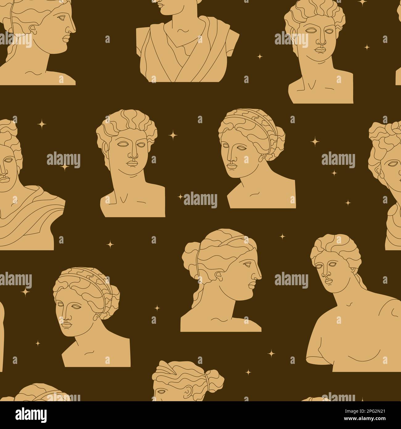 Ancient Greek sculptures of the goddess, heroes, men and women. Antique ...