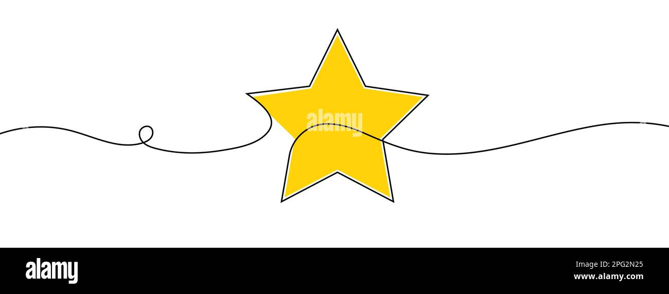 Continuous one line drawing of a star. Vector illustration Stock Vector ...