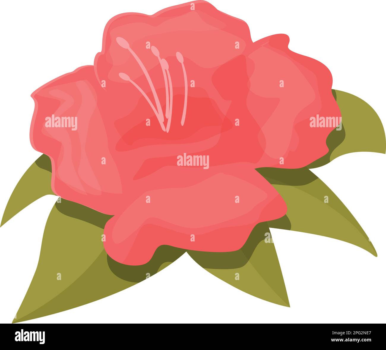 Rhododendron art icon cartoon vector. Flower plant. Summer flora Stock ...