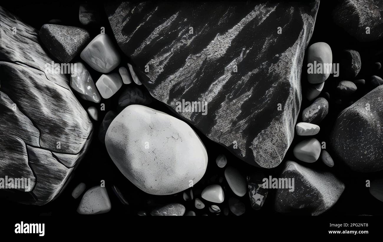 Rock stone set realistic background. Stones of various shapes. Rocks ...