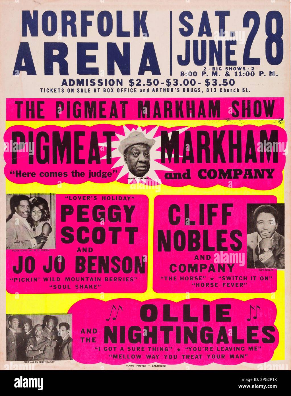 Pigmeat Markham, Norfolk Arena, Vintage Concert Poster (1969 Stock ...