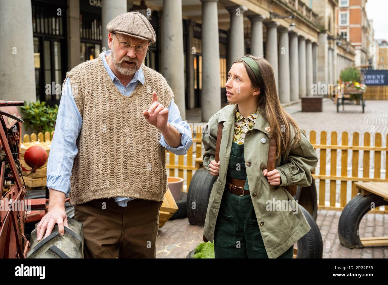 London, UK. 20 March 2023. (L) Dickon Tyrell as Mr McGregor and Sarah ...