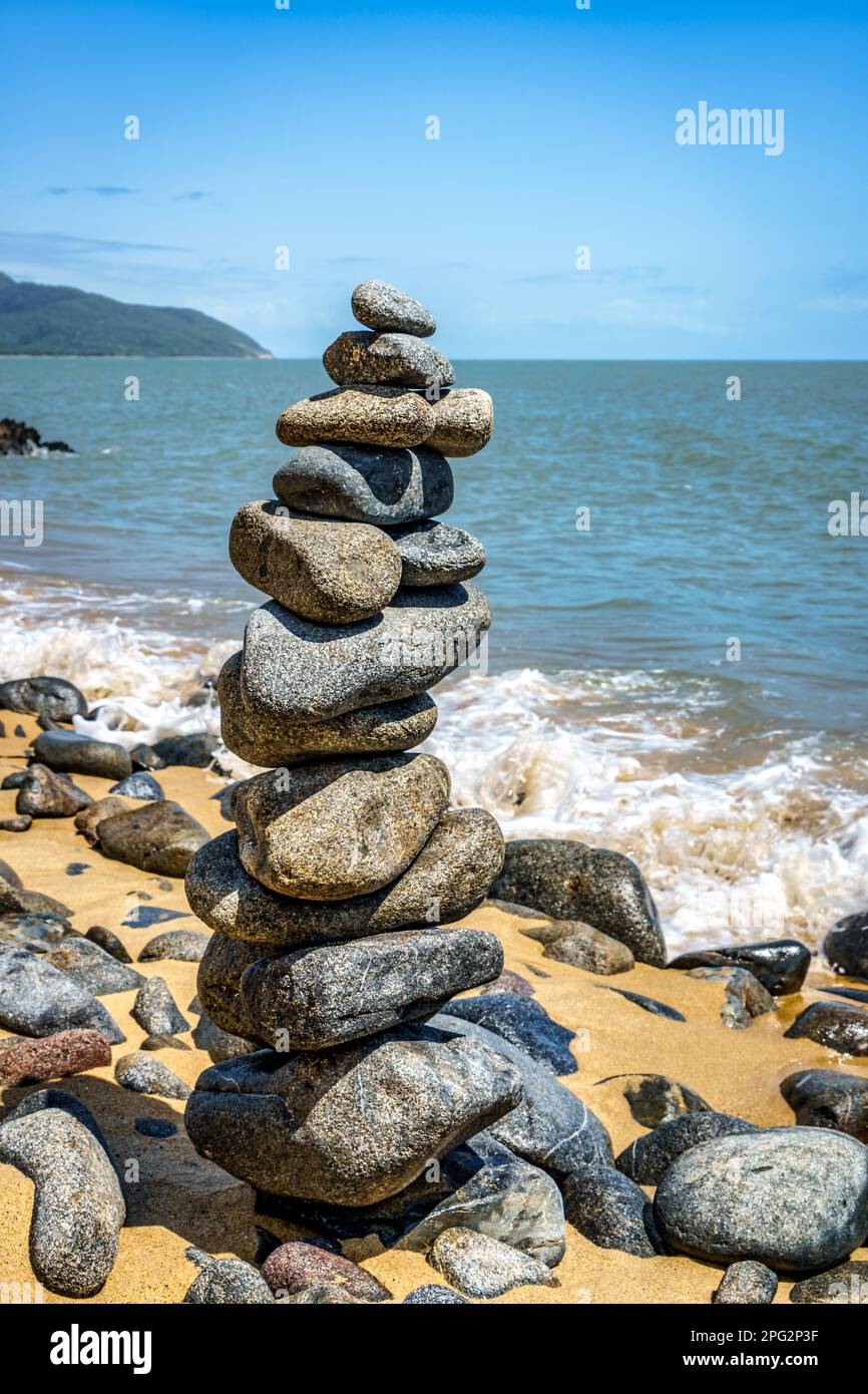 Rock Cairns Near Cairns- The Gatz Balancing Rocks Stock Photo - Alamy