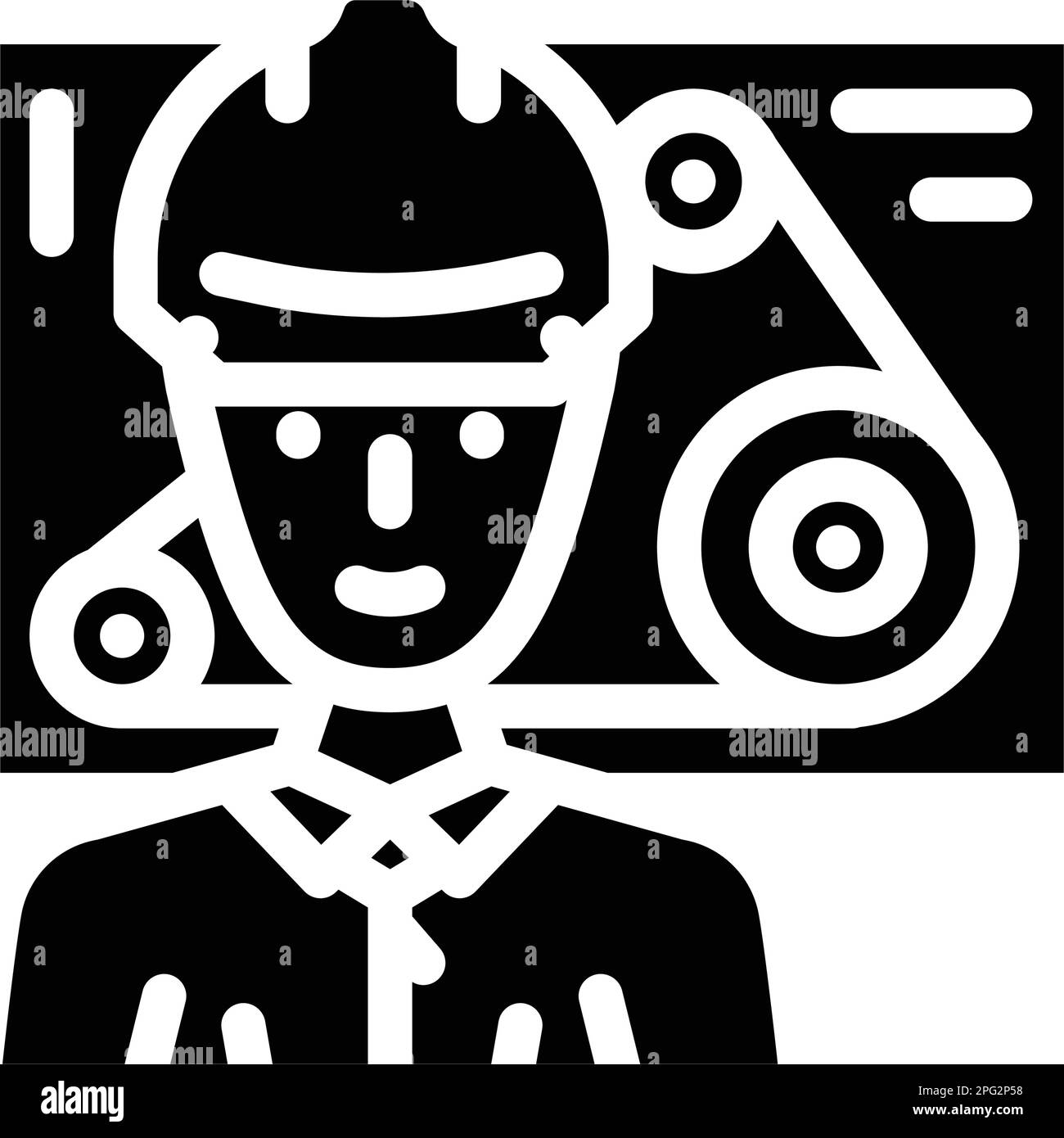 mechanical engineer worker glyph icon vector illustration Stock Vector ...