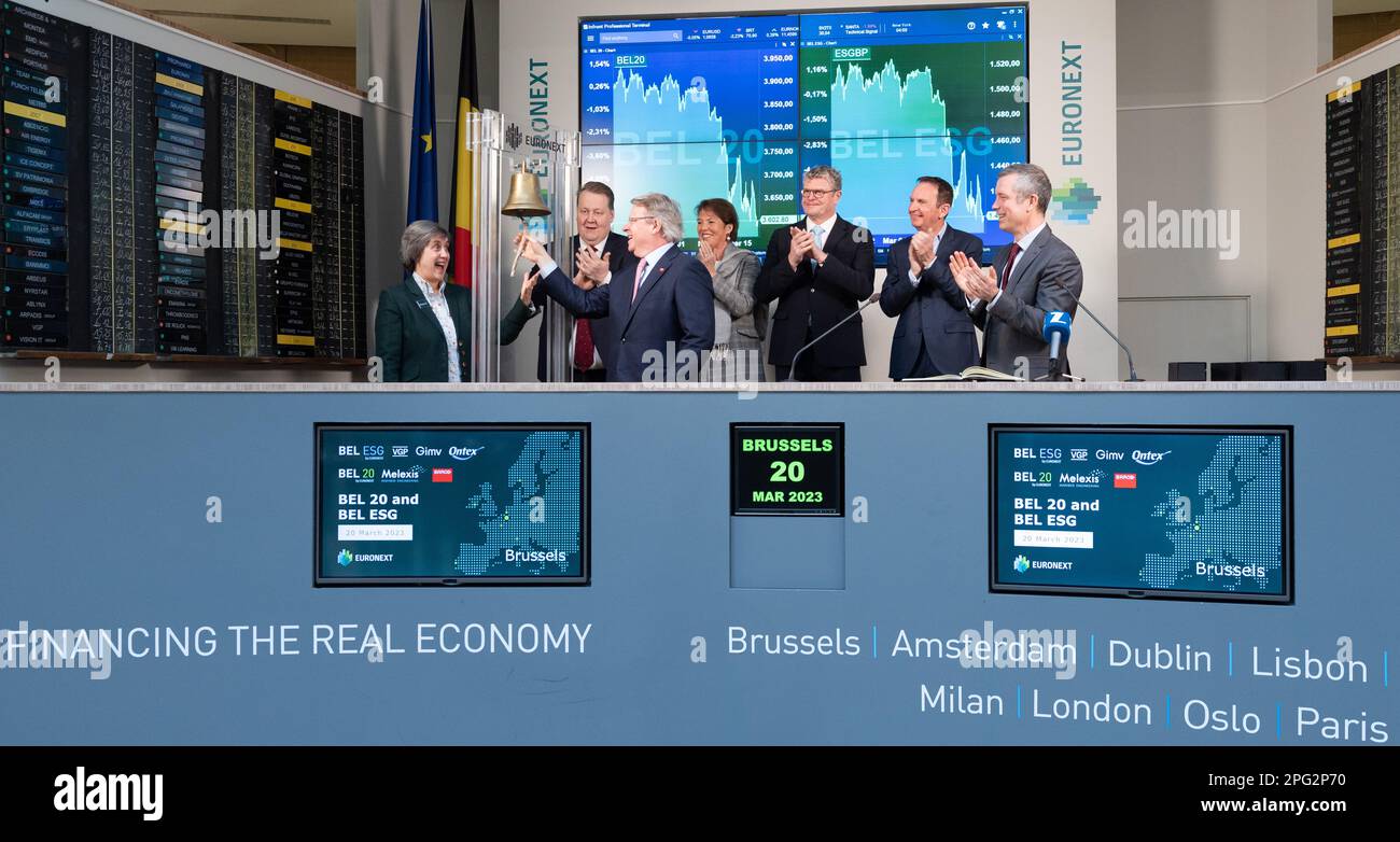 Melexis chairwoman Francoise Chombar and Barco chairman Frank Donck ...