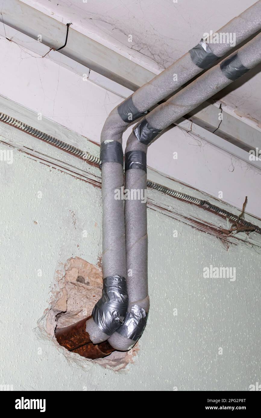 Plumber installing ground water pipe hi-res stock photography and ...